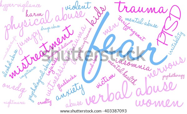 Fear Word Cloud On White Background Stock Vector (Royalty Free ...