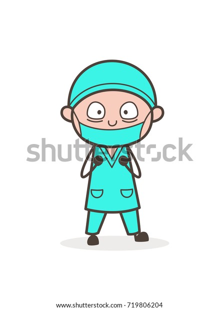 Fearful Cartoon Doctor Face Vector Illustration Stock Vector (Royalty ...
