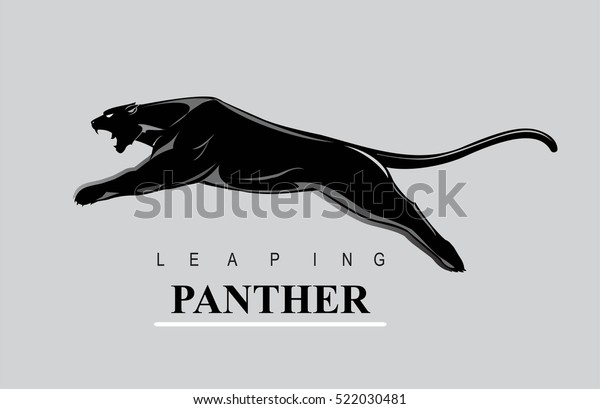 Fearless Panther Leaping Panther Roaring Panther Stock Vector (Royalty ...