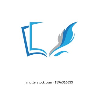 Feather Book Icon Logo Vector Stock Vector (Royalty Free) 1396316633 ...