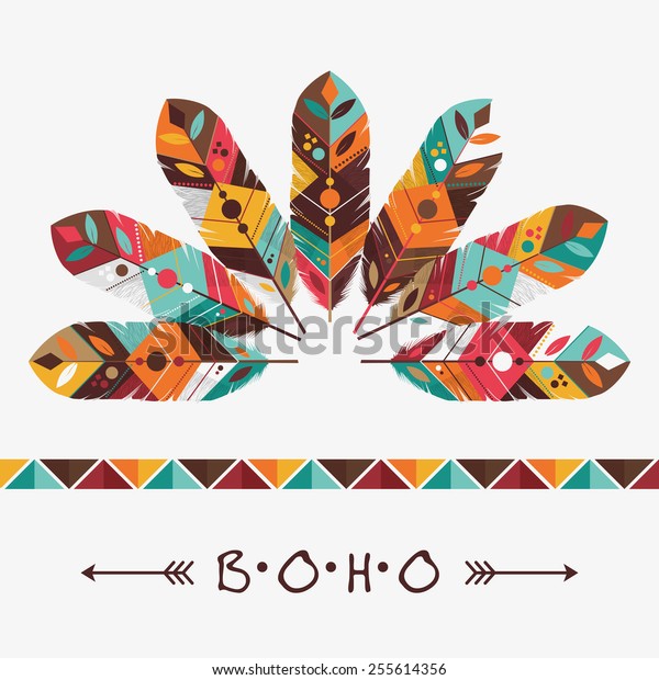 Feather Decoration Design Vector Illustration Eps10 Stock Vector ...