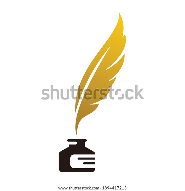 Feather Ink Logo Design Template Stock Vector (Royalty Free) 1894417213 ...