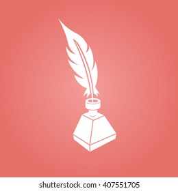 Feather Ink Red Background Stock Vector (Royalty Free) 407551705 ...