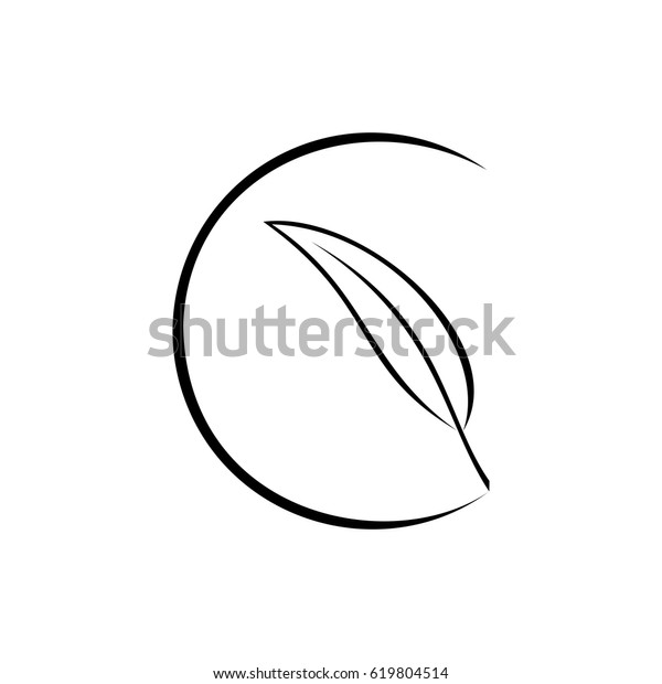 Feather inside half circle line