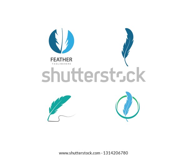 Feather Logo Vector Template Stock Vector (Royalty Free) 1314206780 ...
