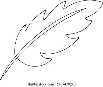 Feather Outline Isolated On White Background Stock Vector (Royalty Free ...