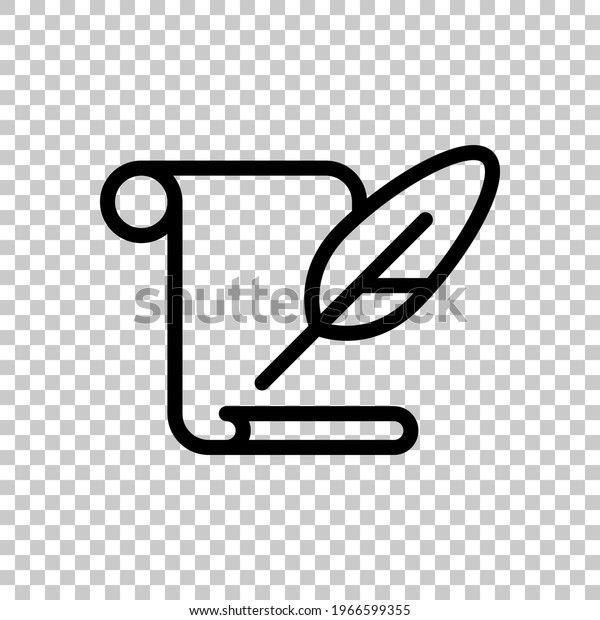 Feather Paper Literature Book Published Story Stock Vector (Royalty ...