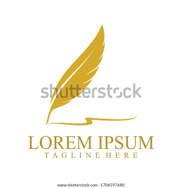 Feather Pen Design Concept Isolated On Stock Vector (Royalty Free ...