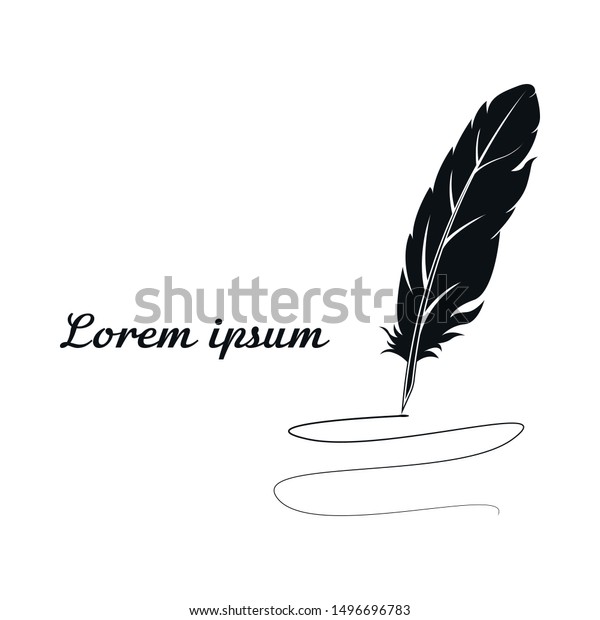 Feather Pen Icon On White Background Stock Vector (Royalty Free) 1496696783