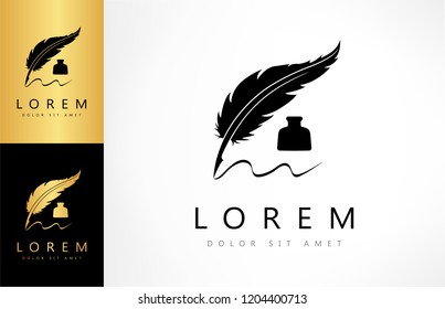 Feather Pen Ink Logo: เวกเตอร์สต็อก (ปลอดค่าลิขสิทธิ์) 1204400713 ...