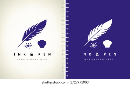Feather Pen Ink Logo Vector Design Stock Vector (Royalty Free ...