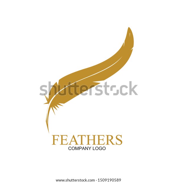 Feather Pen Write Sign Logo Template Stock Vector (Royalty Free) 1509190589