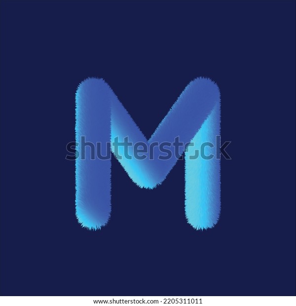 Feathered Letter M Font Vector Easy Stock Vector (Royalty Free ...