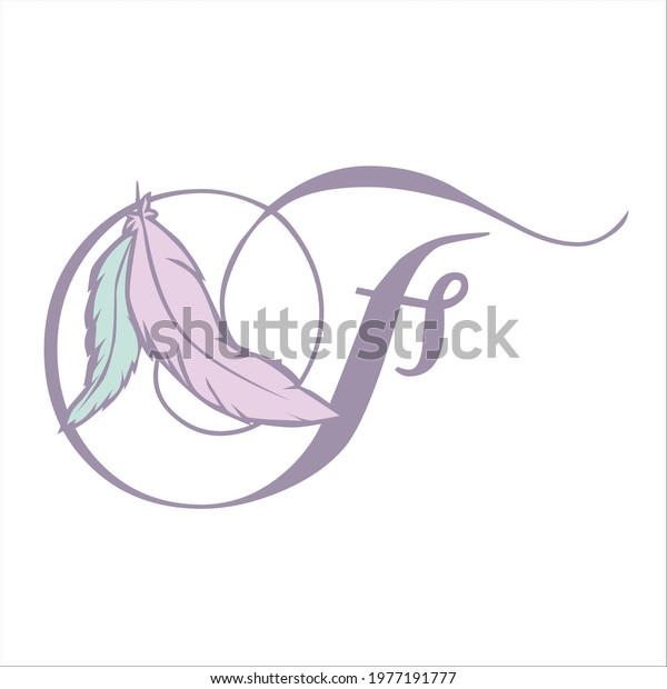 Feathers Letter F Vector Stock Vector (Royalty Free) 1977191777 ...