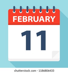 February 11 Calendar Icon Vector Illustration Stock Vector (Royalty ...