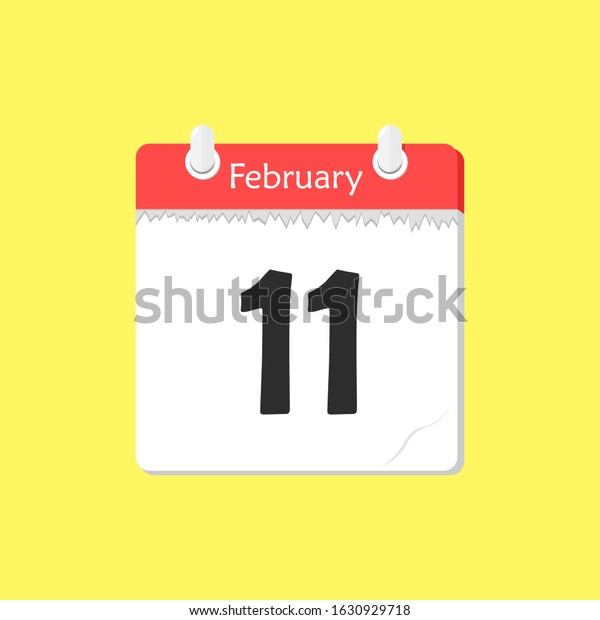 February 11 Calendar Icon Vector Illustration Stock Vector (Royalty ...