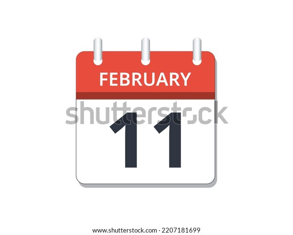 February 11th Calendar Icon Vector Concept Stock Vector (Royalty Free ...