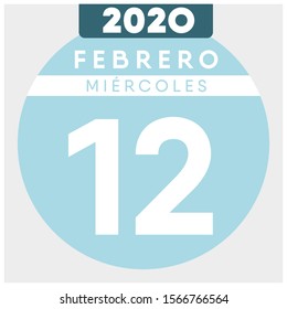 February 12th 2020 Calendar Light Blue Stock Vector (Royalty Free ...