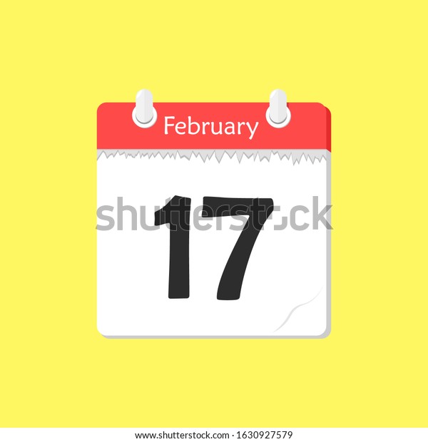 February 17 Calendar Icon Vector Illustration Stock Vector (Royalty ...