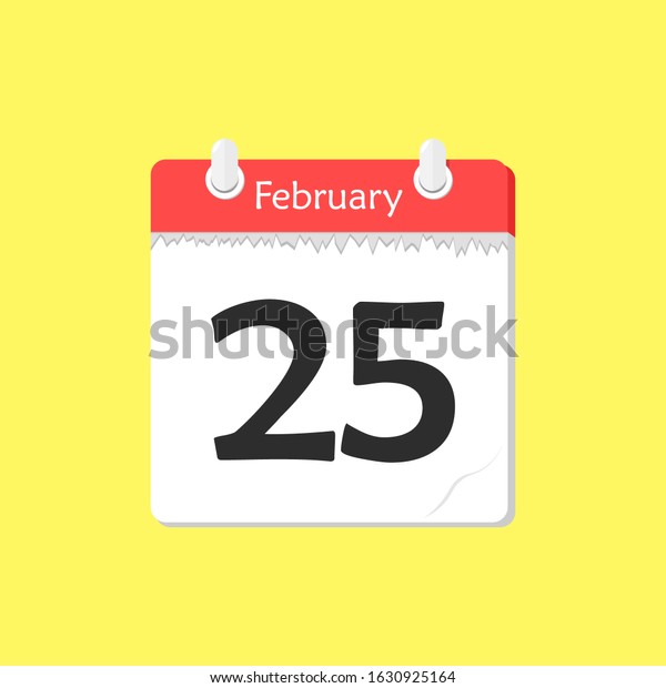 February 25 Calendar Icon Vector Illustration Stock Vector (Royalty ...