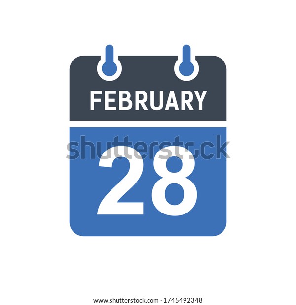 February 28 Calendar Date Icon Event Stock Vector (Royalty Free ...