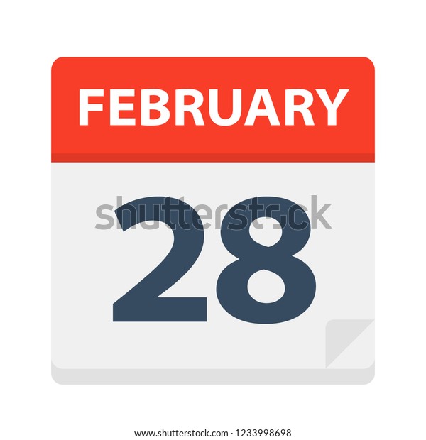 February 28 Calendar Icon Vector Illustration Stock Vector (Royalty ...