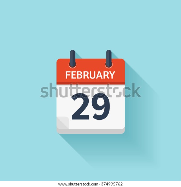 29.februar kalender icon.vektor illustration, flad stil.Dato, Stock ...