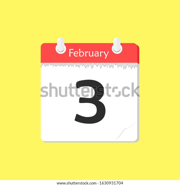 February 3 Calendar Icon Vector Illustration Stock Vector (Royalty Free ...