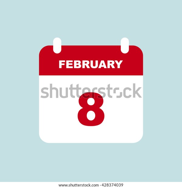 February 8 Calendar Icon Stock Vector (Royalty Free) 428374039 ...