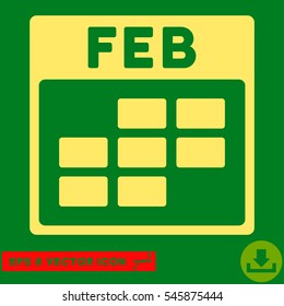 February Calendar Grid Icon Vector Eps Stock Vector (Royalty Free ...