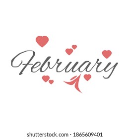 February Calendar Month Name Vector Illustration: เวกเตอร์สต็อก (ปลอด ...