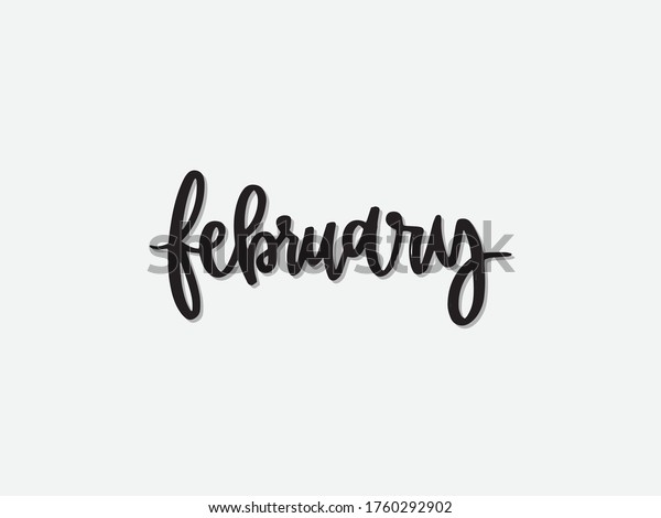 February Hand Written Lettering Isolated On Stock Vector (Royalty Free ...