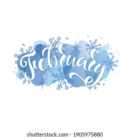 February Handwritten Text Hand Lettering Typography Stock Vector ...