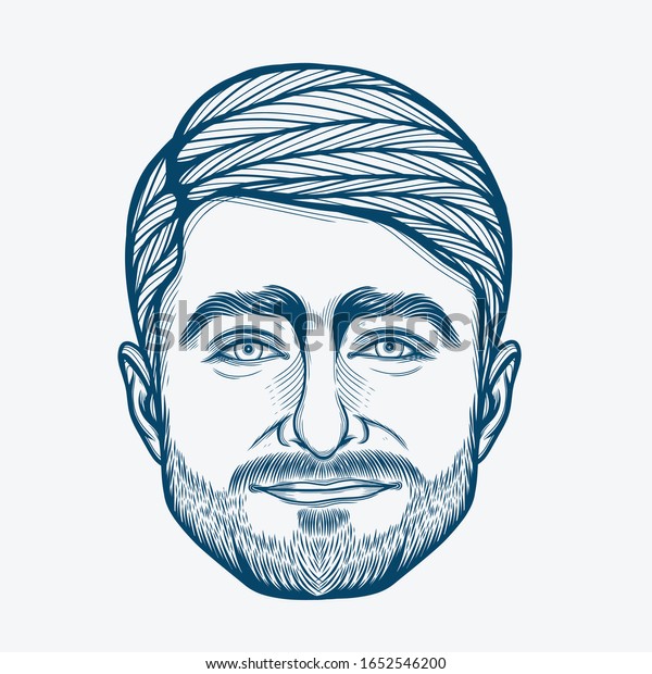 February2020 Line Art Portrait Daniel Radcliffe Stock Vector (Royalty ...