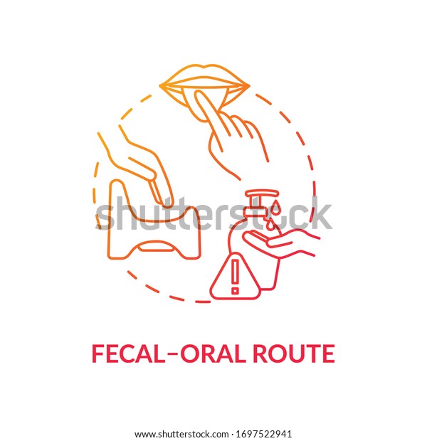Fecal Oral Route Red Concept Icon Stock Vector (Royalty Free ...