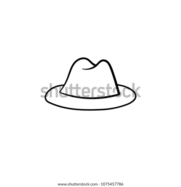 Fedora Hat Hand Drawn Outline Doodle Stock Vector (Royalty Free ...