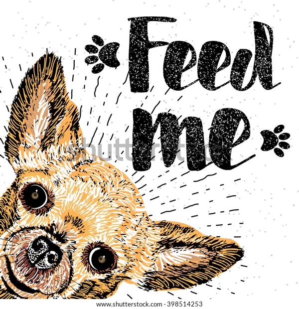 Feed Me Vector Illustration Hand Drawn Stock Vector (Royalty Free ...