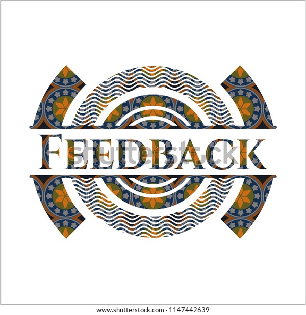 Feedback Arabesque Emblem Background Arabic Decoration Stock Vector ...