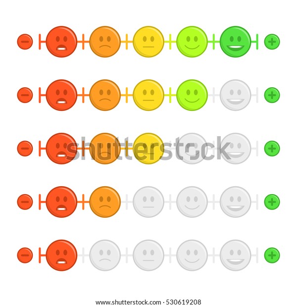 Feedback Emoticon Rank Level Satisfaction Rating Stock Vector (Royalty ...