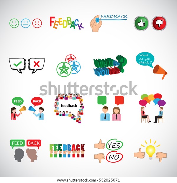 Feedback Icons Setvector Illustrationcollection Modern Hand Stock ...