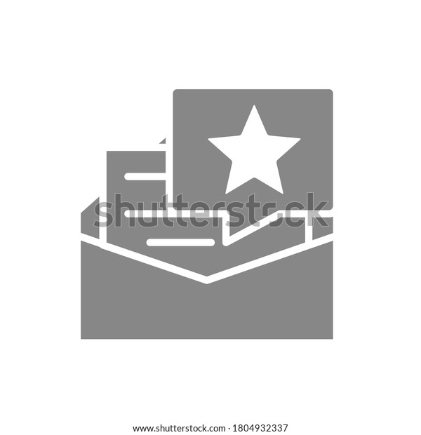 Feedback Letter Star Grey Icon Client Stock Vector (Royalty Free ...