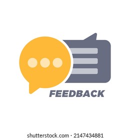 Feedback Messaging Chatting Bubbles Color Vector Stock Vector (Royalty ...