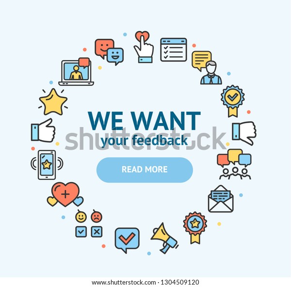 Feedback Signs Round Design Template Color Stock Vector (Royalty Free ...