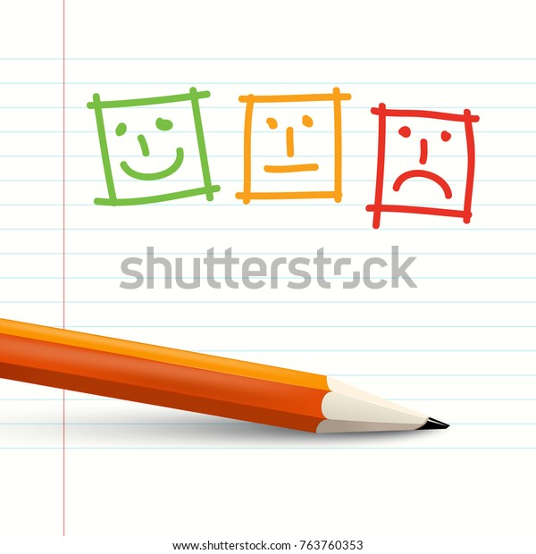 Feedback Symbols On Notebook Paper Pencil Stock Vector (Royalty Free ...