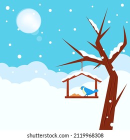 Feeding Bird Background Design Template Feeding Stock Vector (Royalty ...