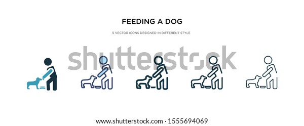 Feeding Dog Icon Different Style Vector Stock Vector (Royalty Free ...