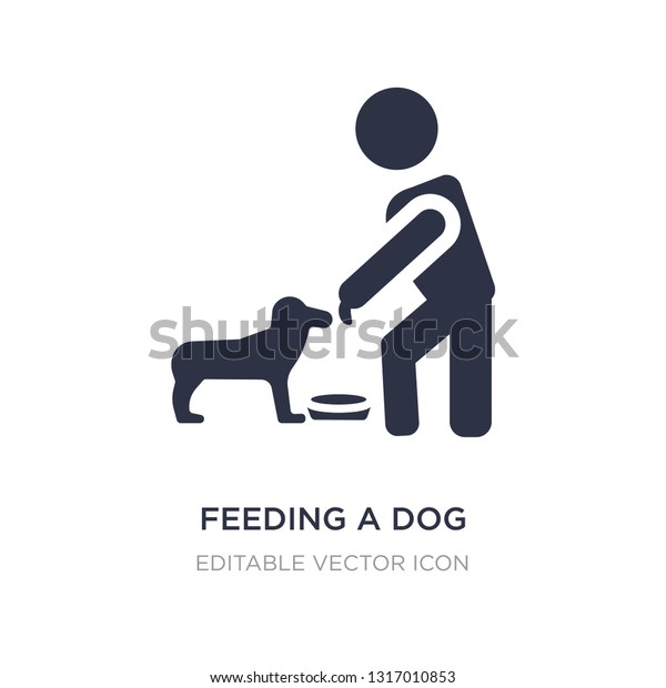 Feeding Dog Icon On White Background Stock Vector (Royalty Free ...