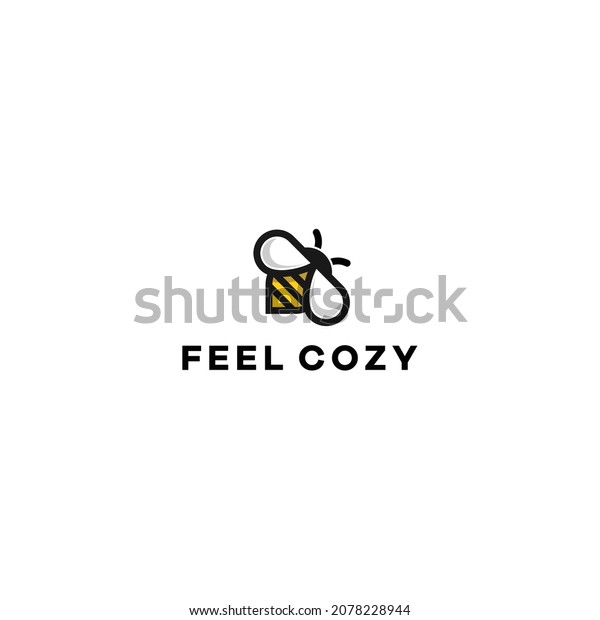 Feel Cozy Logo Design Modern Bee Stock Vector (Royalty Free) 2078228944 ...
