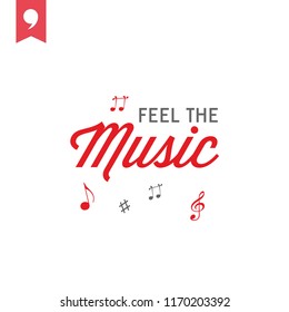 Feel Music Calligraphy Vector Background Picture: vector de stock ...