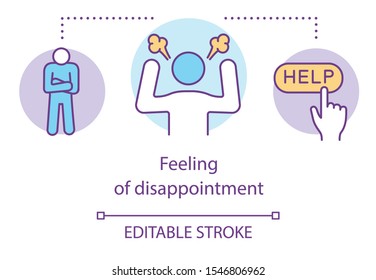 Feeling Disappointment Concept Icon Anger Frustration Stock Vector ...